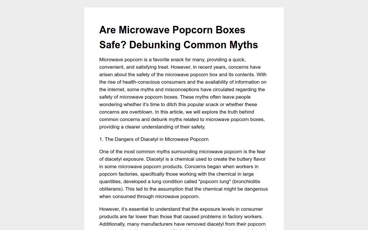 Microwave popcorn box